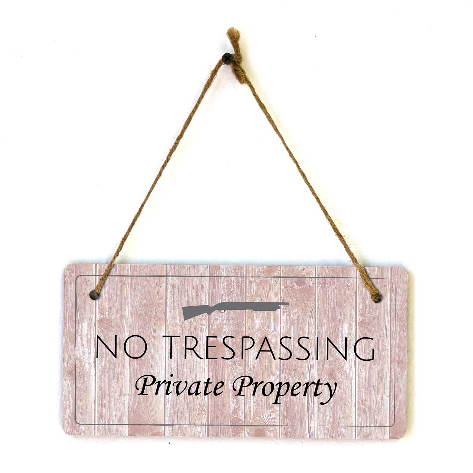 No Trespassing Private Property | Rustic Red Wood 5 x 10" Hanging Sign ...