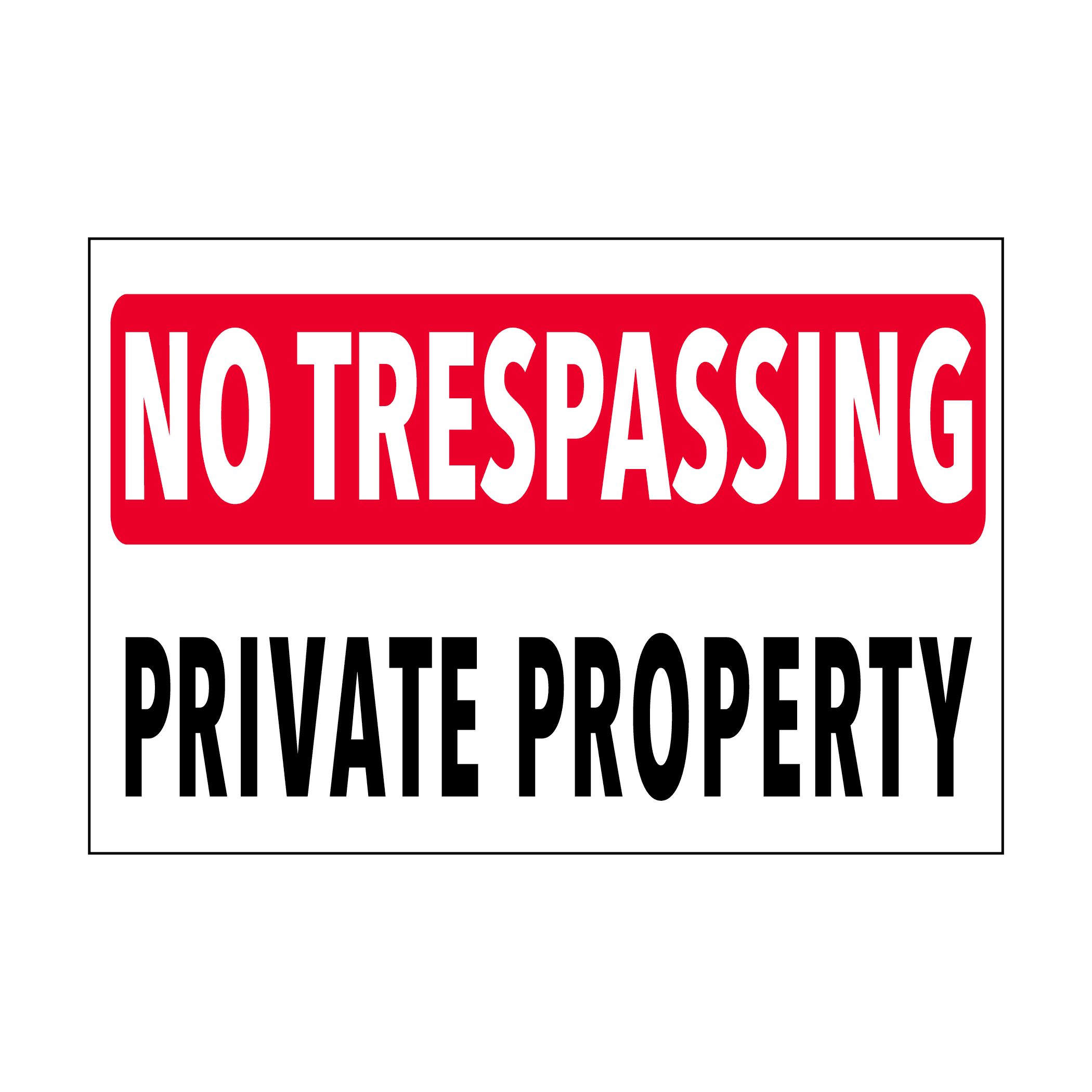 No Trespassing Private Property Tyvek Sign | Heavy Duty | Durable ...