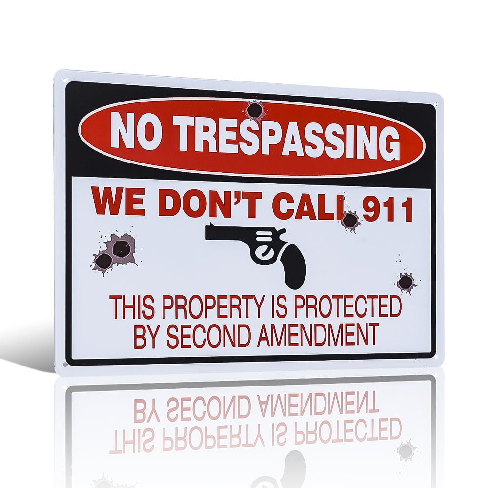 No Trespassing Security Metal Sign Warning Funny Sign 8"x12", 8X12 Inch ...