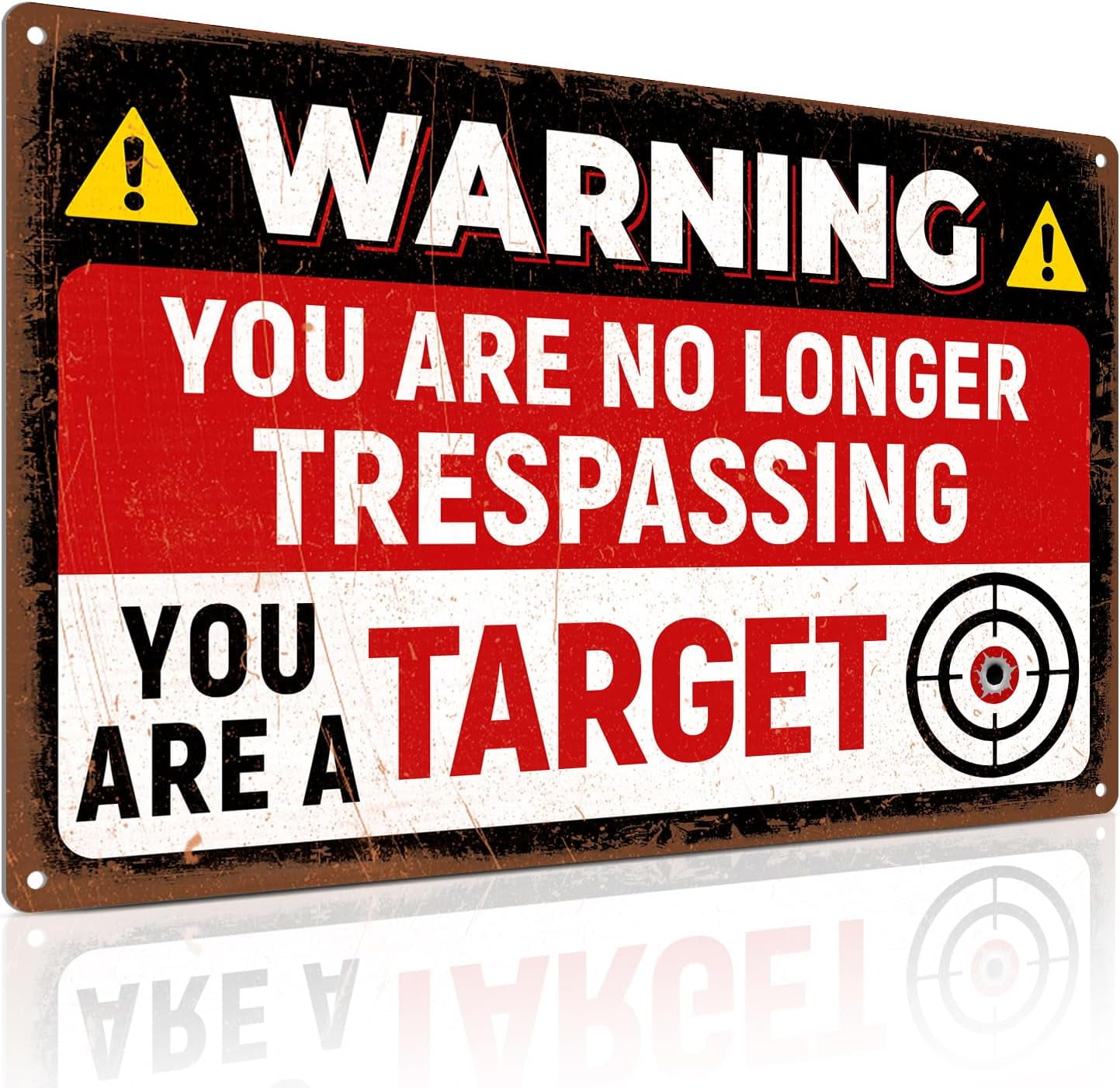 No Trespassing Sign, 8 x 12 Inches Funny Metal Warning Sign for Outdoor ...