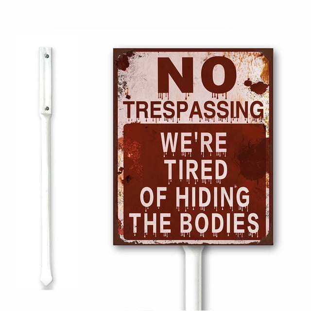 No Trespassing Sign for Halloween, Halloween Decor Sign, Halloween Yard ...