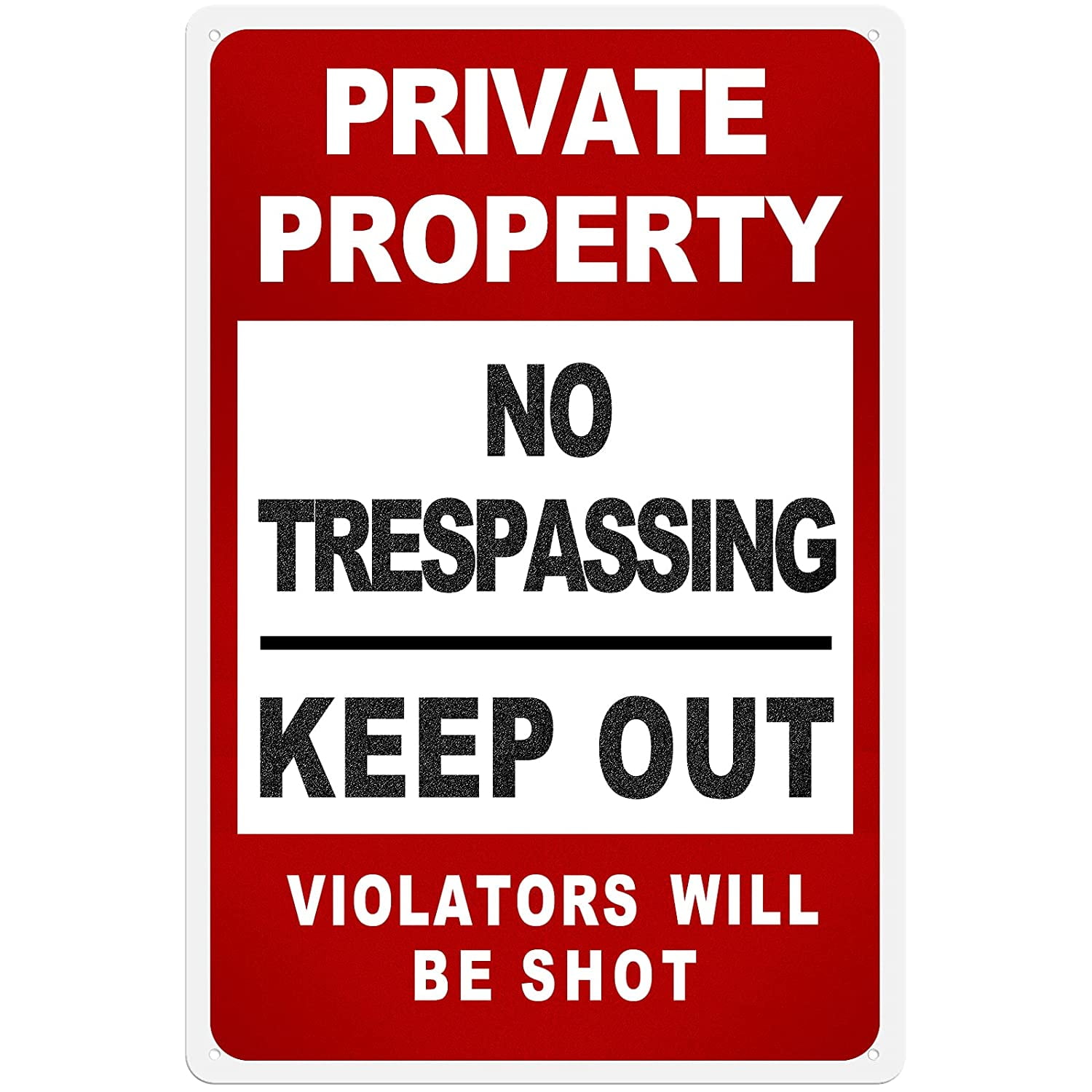 No Trespassing Sign Private Property Keep Out Warning Metal Sign, Retro ...