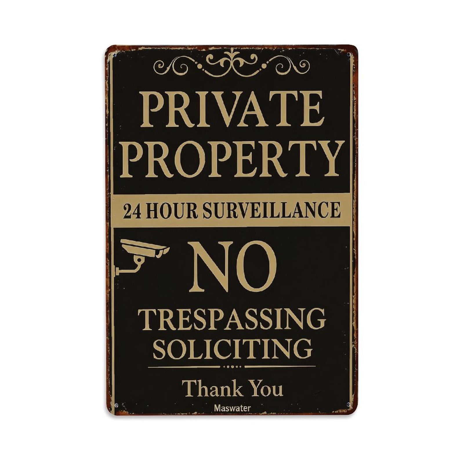 No Trespassing Sign with Camera Symbol Tin Sign Vintage Metal Poster ...