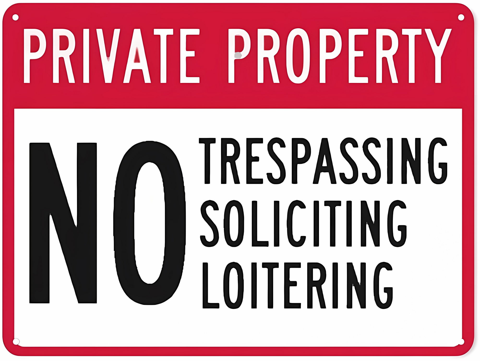 No Trespassing Soliciting Loitering Safety Sign - 8"x12" Aluminum ...