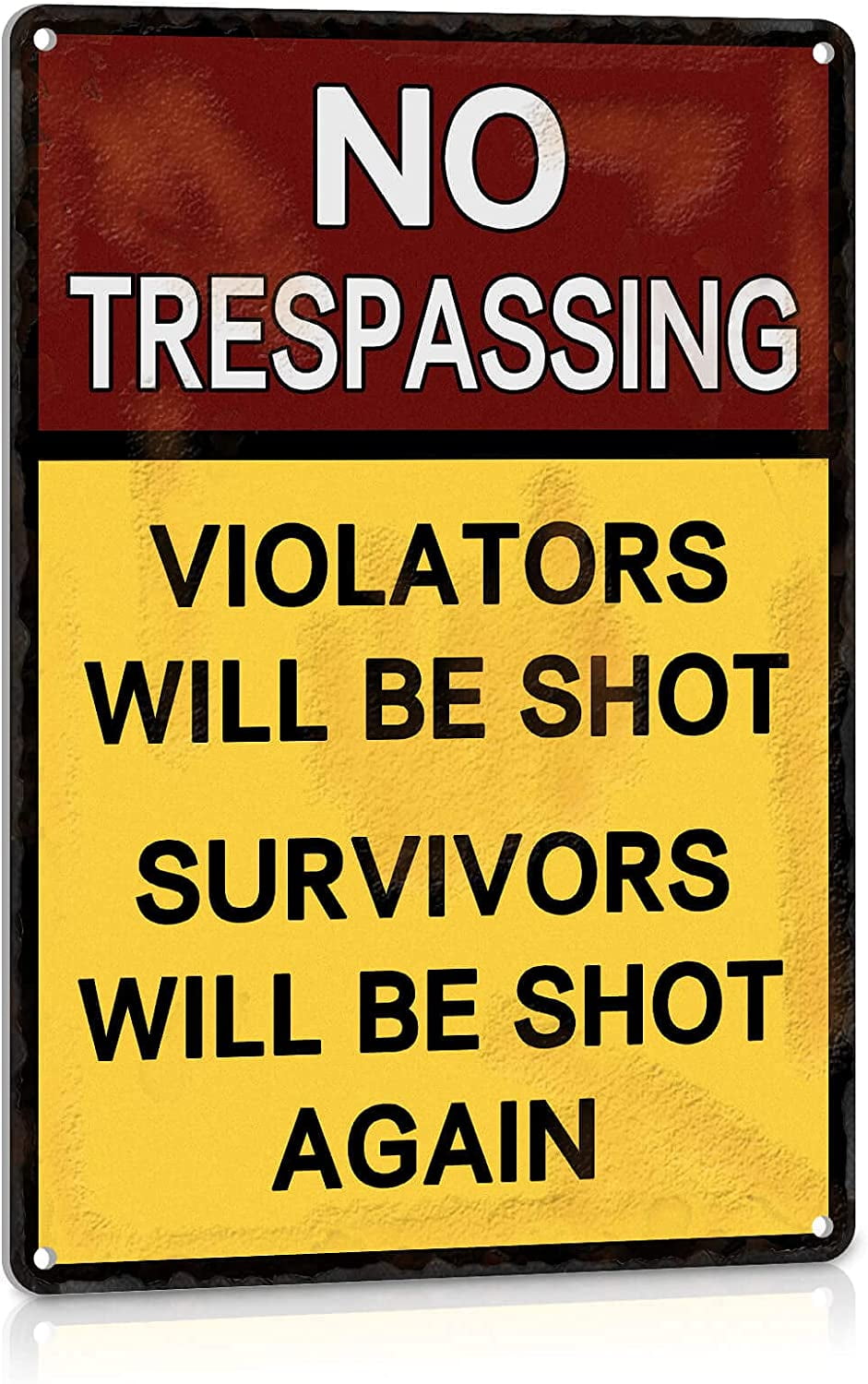 No Trespassing Warning Signs Funny Private Property Metal Tin Sign 8x12 ...