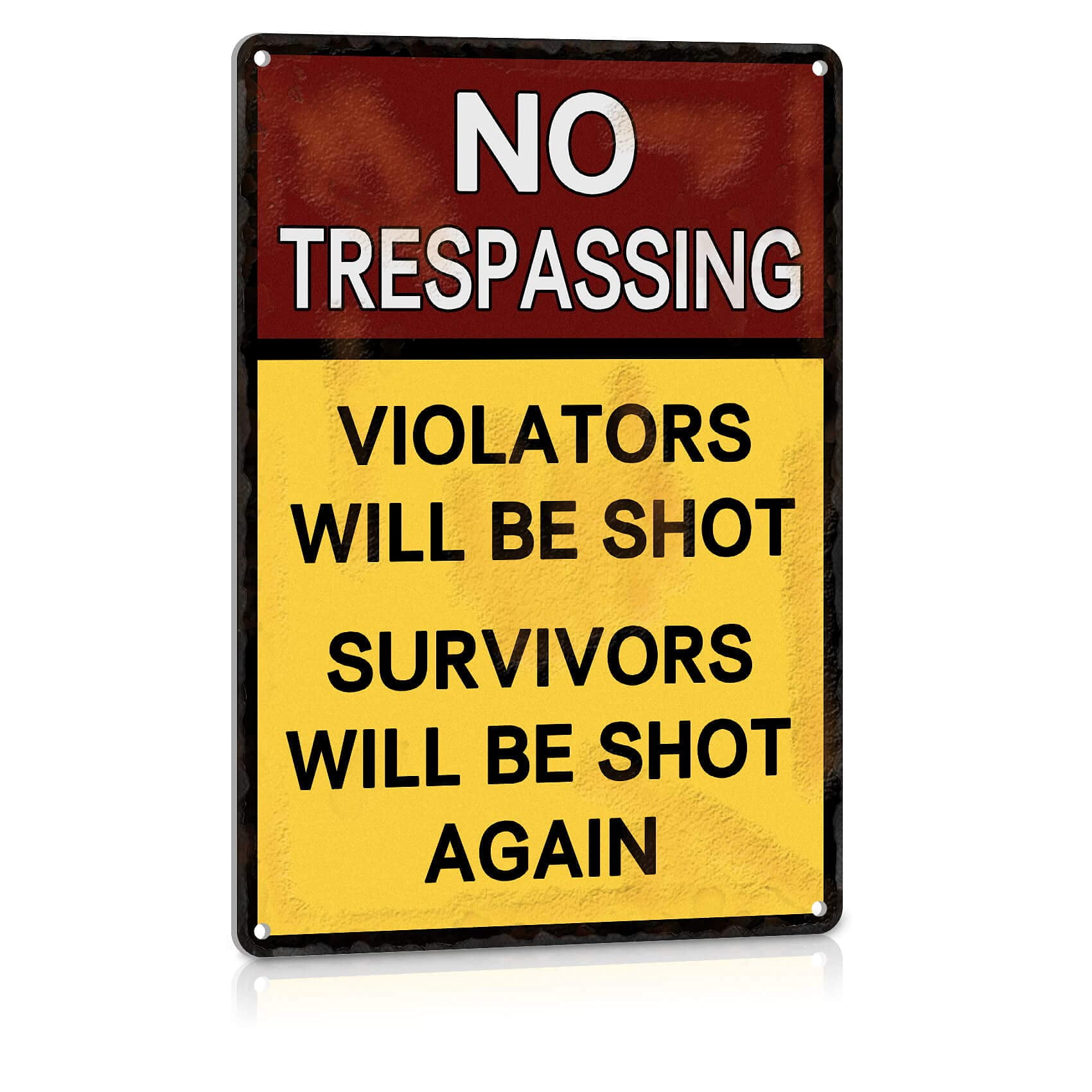 No Trespassing Warning Signs Funny Private Property Metal Tin Sign 8x12 ...