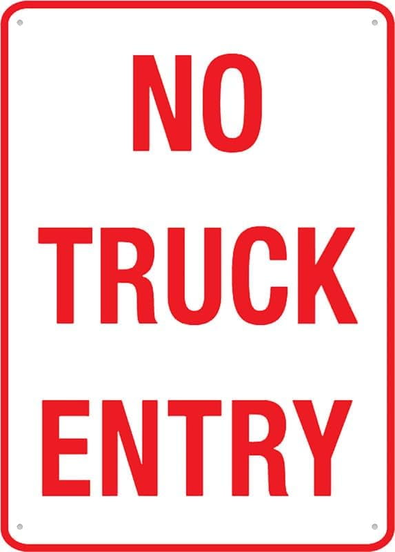 No Truck Entry Sign For House 12"" X 8"" Yard Sign, Premium Aluminum ...