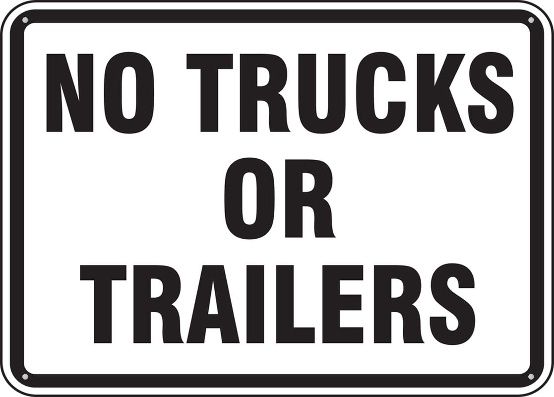 No Trucks Or Trailers Signs Outdoor, Uv Printed Aluminum 12 X 8 In ...