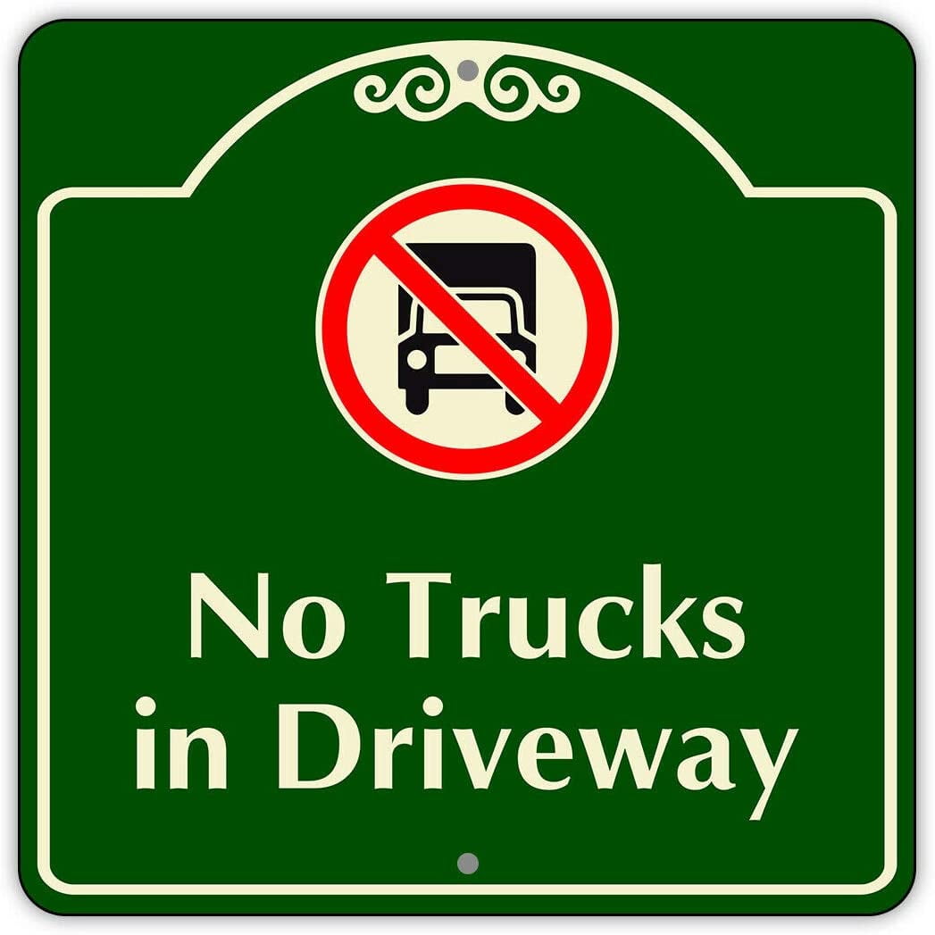 No Trucks in Driveway Private Drive Safety Unique Aluminum Metal Sign ...