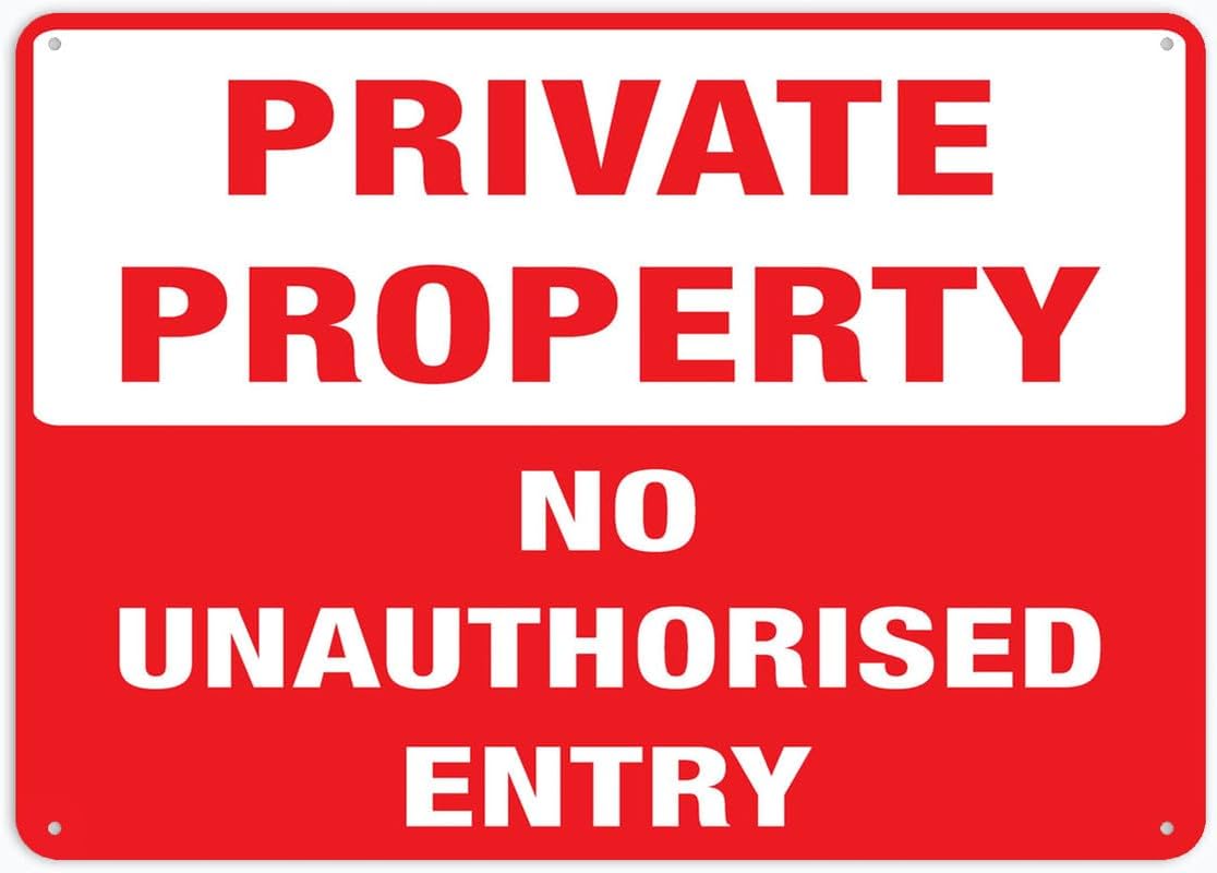 No Unauthorised Entry Sign For House Door Office Business Yard Metal ...