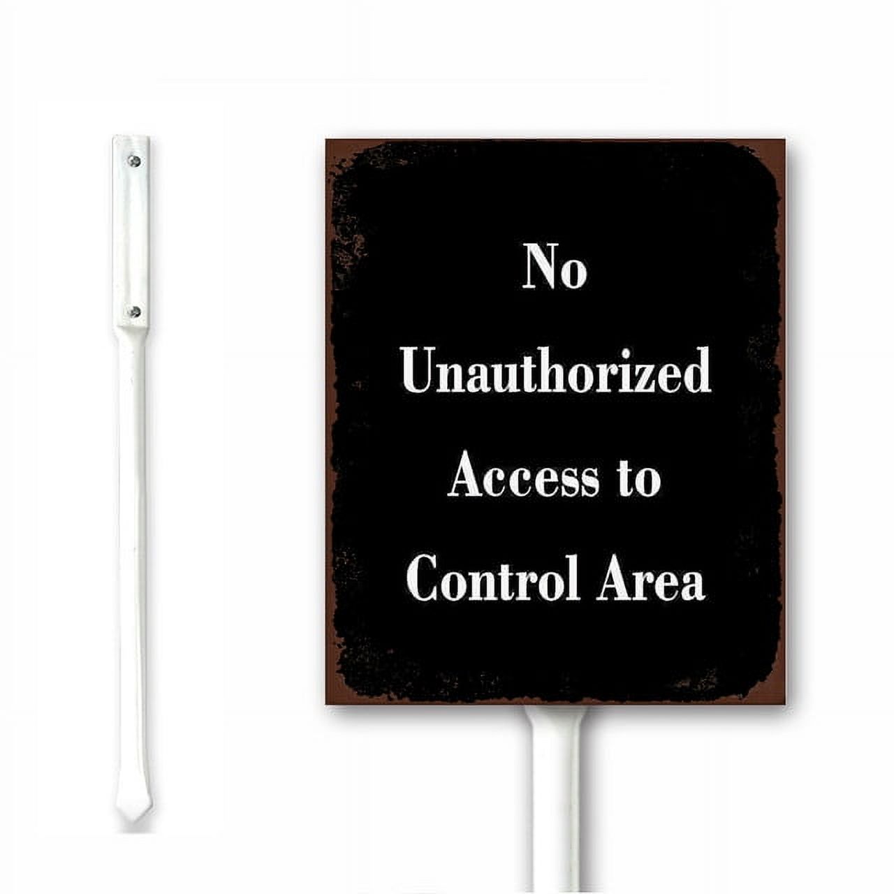 No Unauthorized Access to Control Area Metal Sign for Outdoor Black ...
