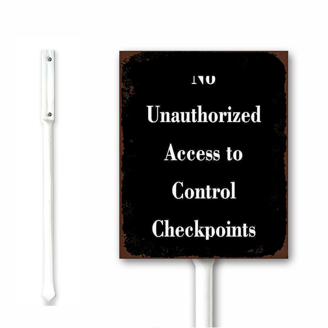 No Unauthorized Access to Control Checkpoints Metal Sign for Outdoor ...