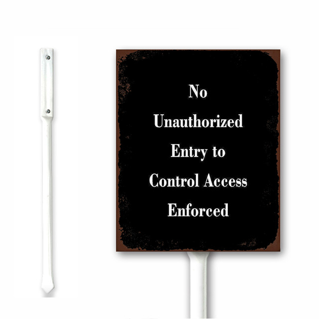 No Unauthorized Entry to Control Access Enforced Metal Sign for Outdoor ...