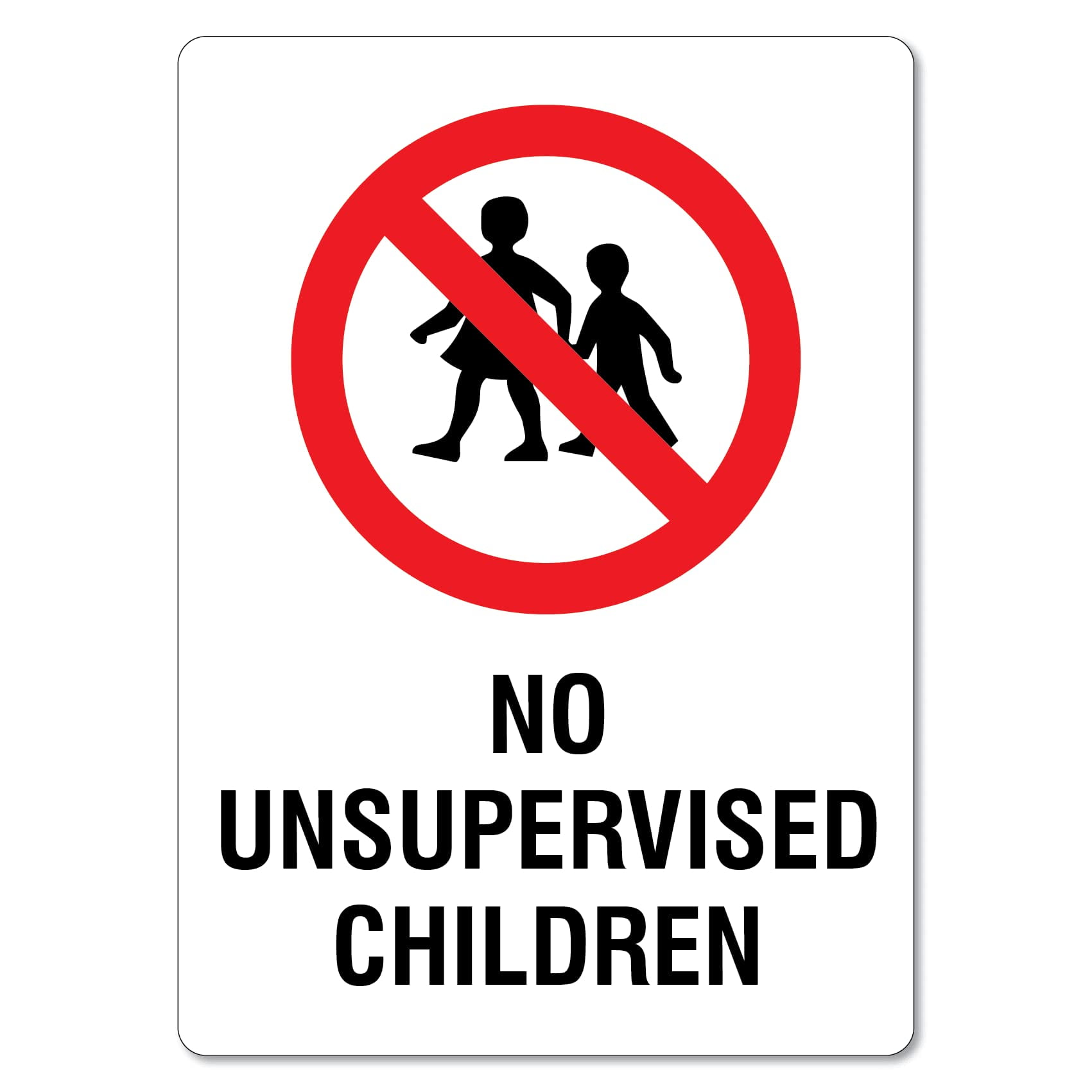 No Unsupervised Children Sign Safety Signs Pool Safety Signs Metal Tin ...