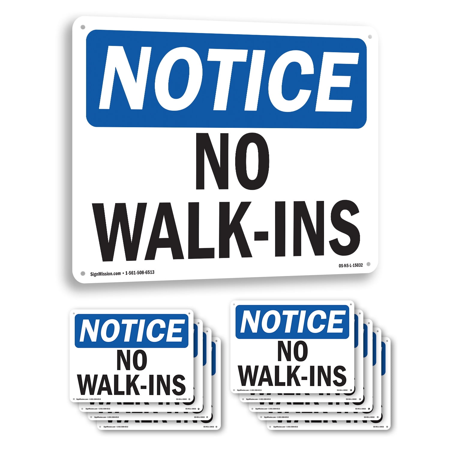 No Walk OSHA Notice Rigid Plastic Sign 24 Inch x 18 Inch - 10 Pack ...