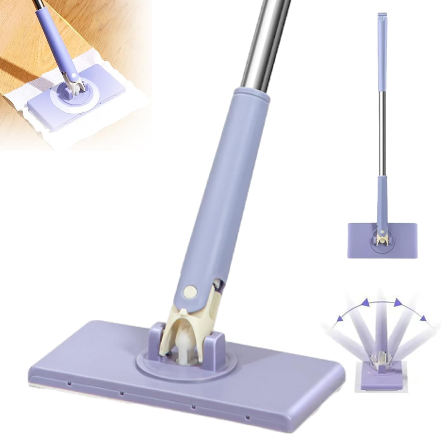 No-Wash Mop, Uses Disposable Face Towel, Hands-Free Replacement ...