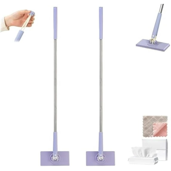 No-Wash Mop, Uses Disposable Face Towel, Mini Wet and Dry Sweeper Mop ...
