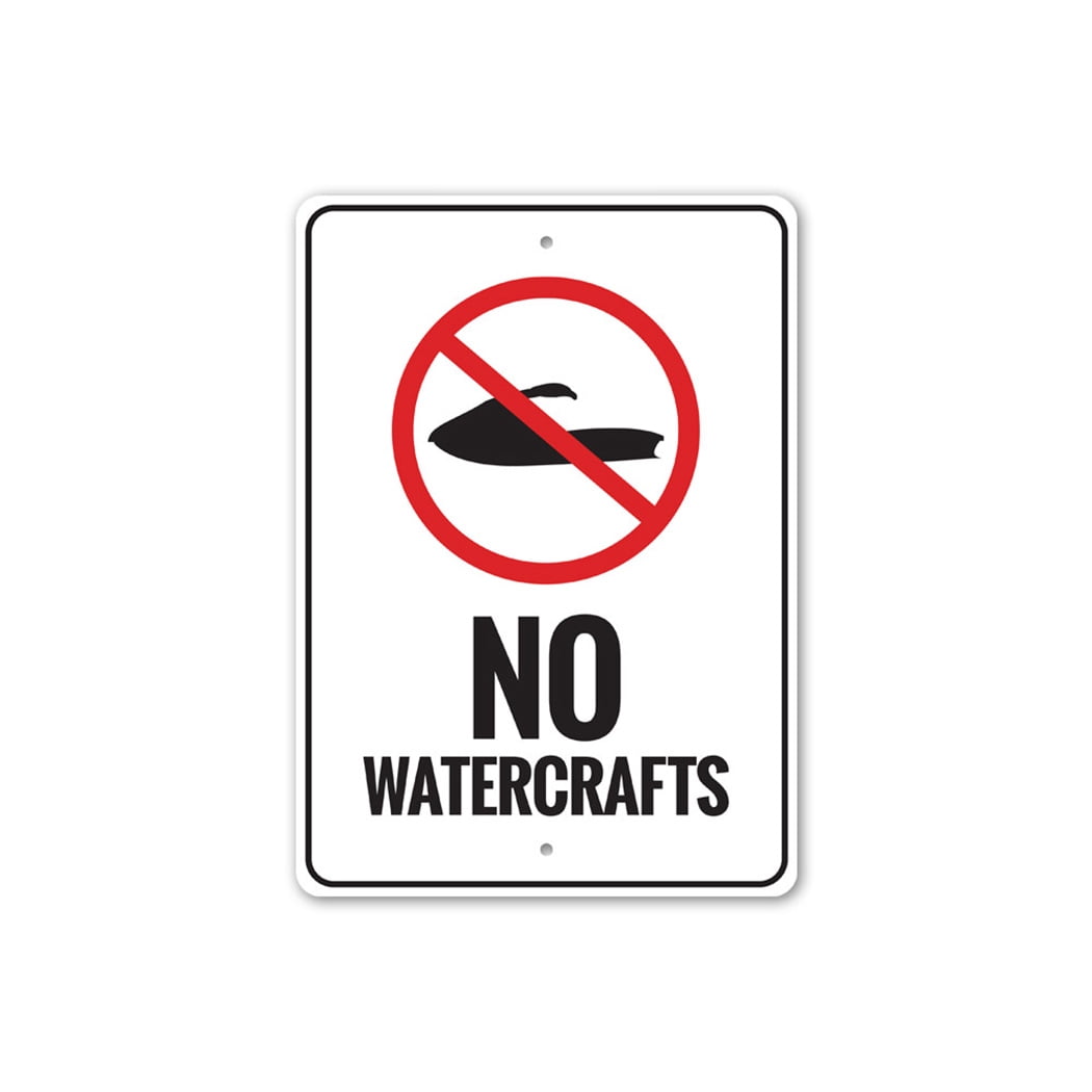 No Watercrafts, Coastal Warning Sign, Boating Policy Sign, Beach ...
