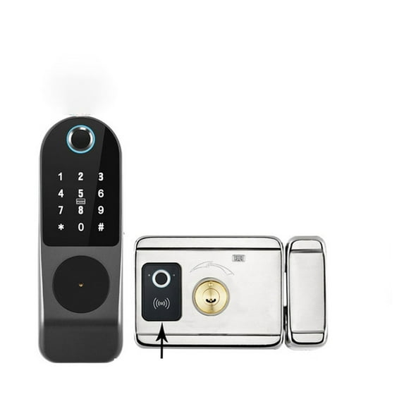 No Wiring Waterproof Tuya Smart Door Lock Double Sided Fingerprint Rim ...