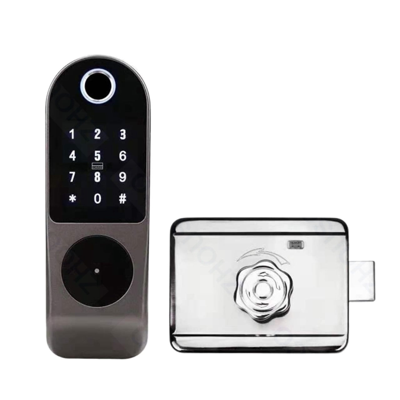 No Wiring Waterproof Tuya Smart Door Lock Double Sided Fingerprint Rim ...