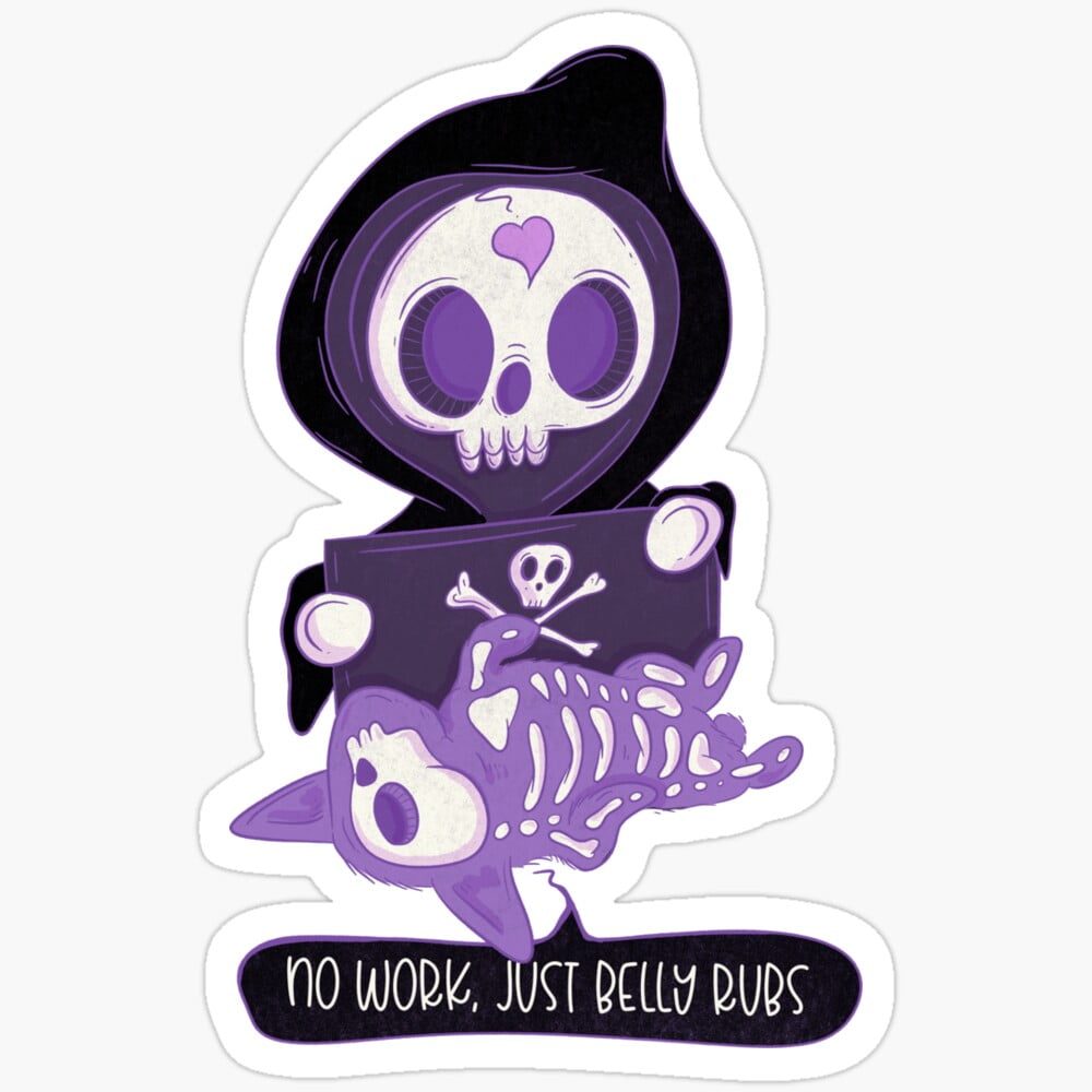 No Work Just Belly Rubs Sticker Phone Decal Water Bottle Stickers Car ...