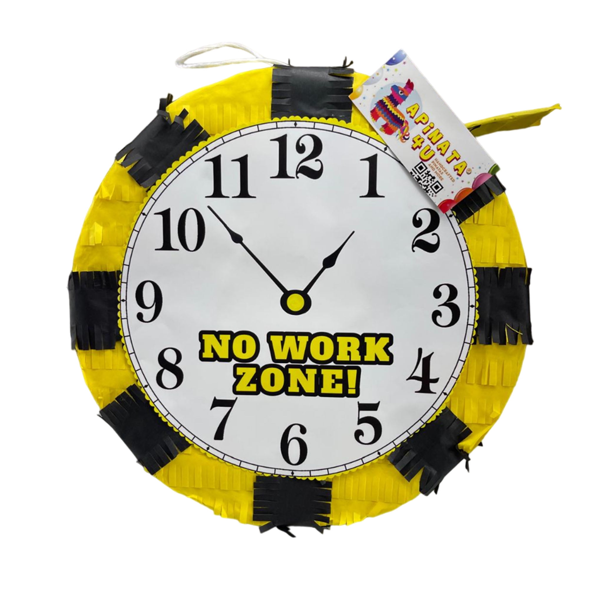 No Work Zone Birthday Party Pinata Retirement Themed Black & Yellow ...
