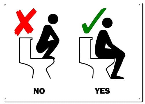 No Yes Funny Bathroom Metal Aluminum Signs, Funny Bathroom Poster ...
