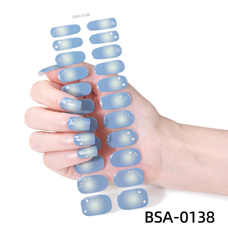 No-bake gel nail stickers ins imitation diamond butterfly fully cured ...