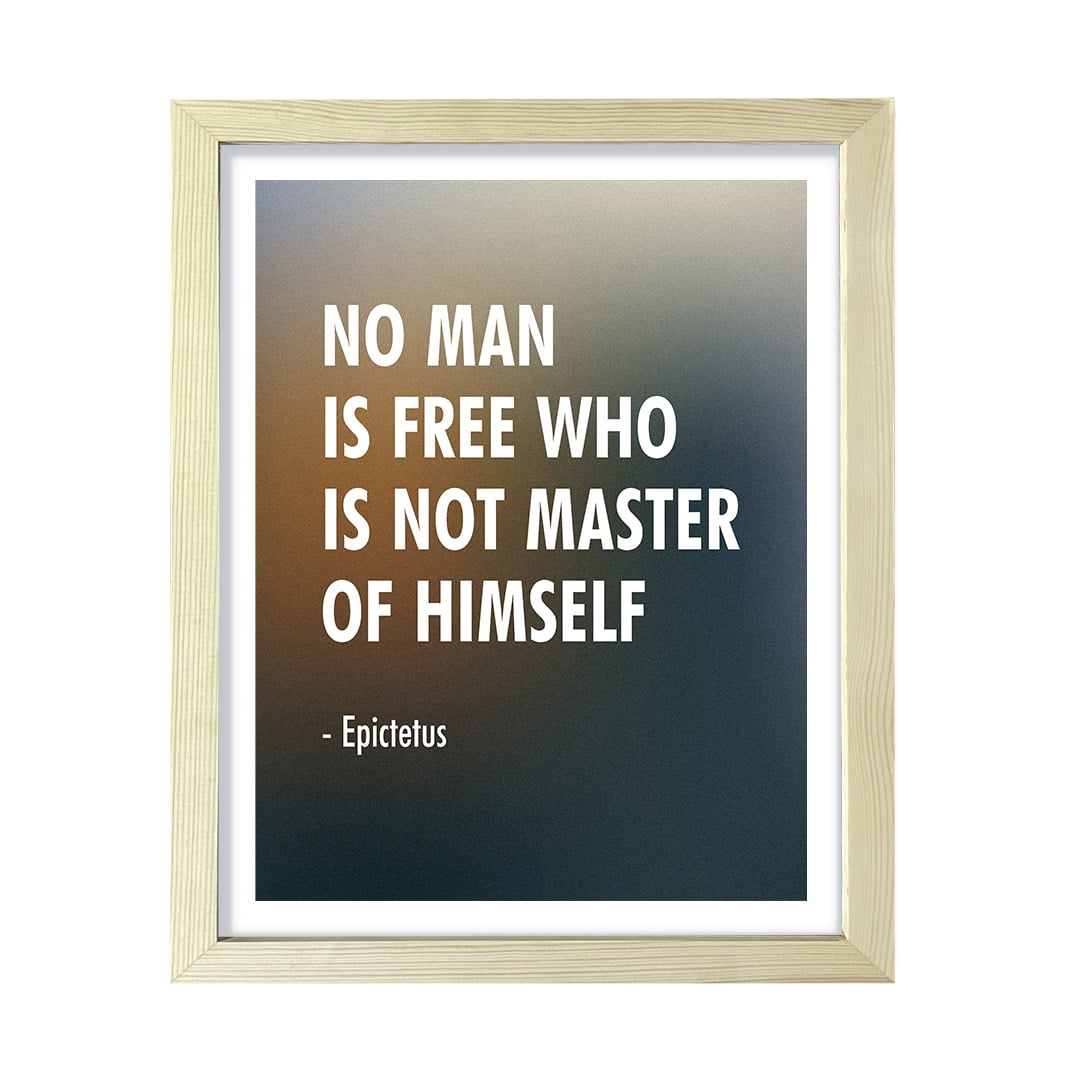 No man is free who is not master of himself - Epictetus, 11 x 14 Wooden ...