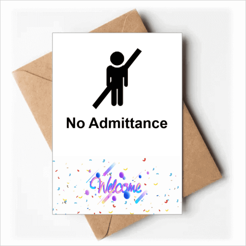 No Adttance Black Symbol Pattern Welcome Back Greeting Cards Envelopes ...