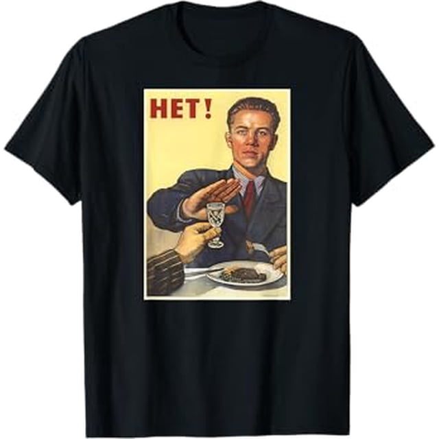 No to Alcohol Soviet Union USSR Russian Retro Vintage Jersey T-Shirt ...