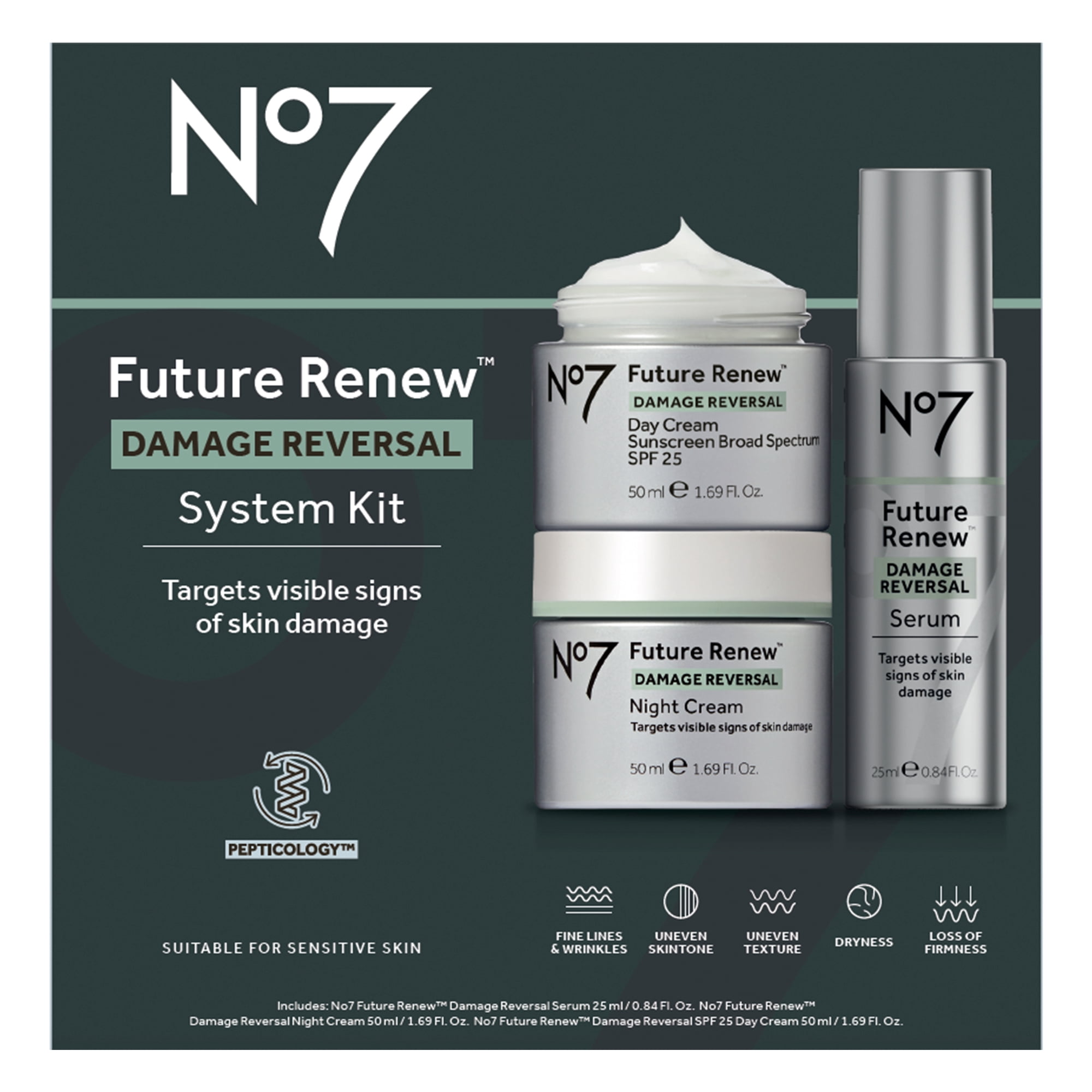 No7 Future Renew Damage Reversal Skincare Set, Reverses Visible Signs ...