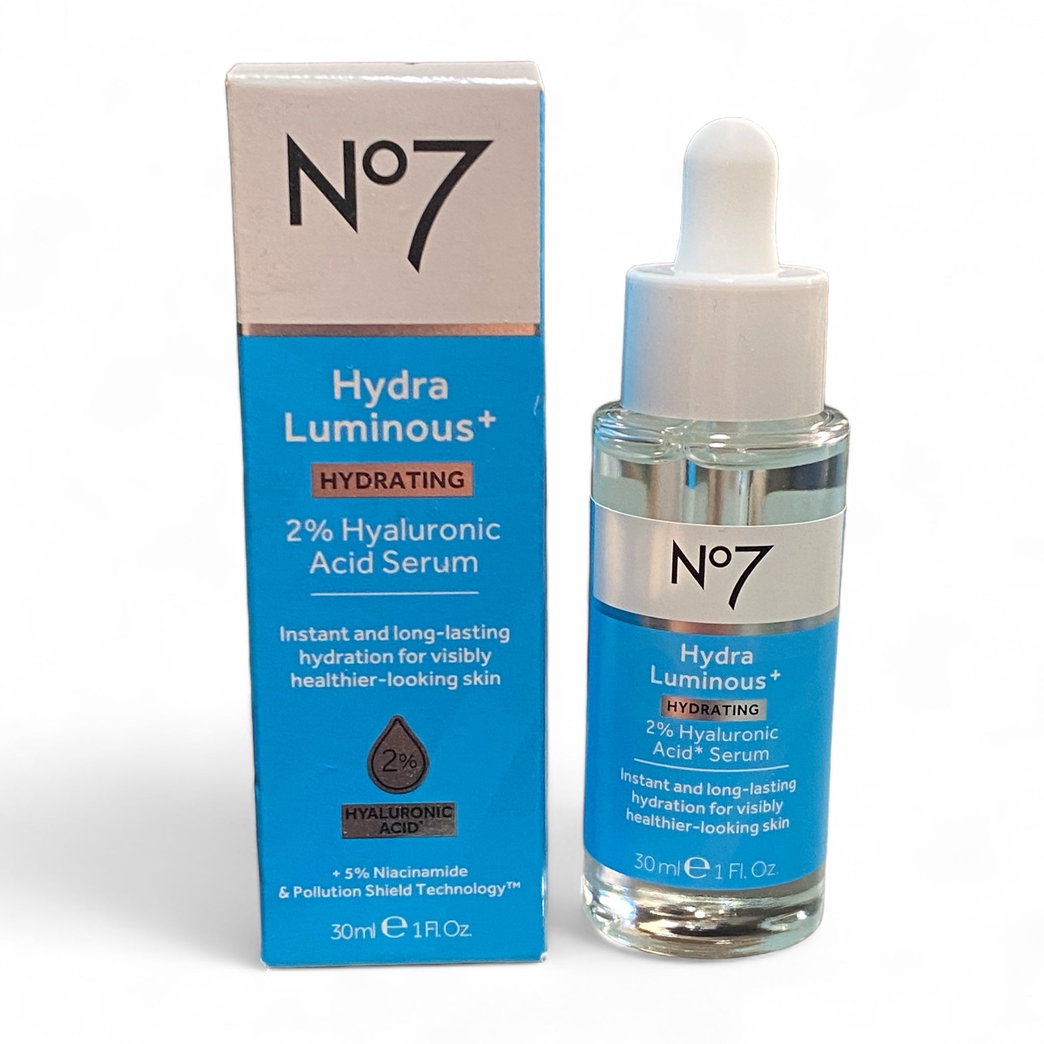 No7 HydraLuminous+ 2% Hyaluronic Acid Serum - 1 fl oz - Walmart.com