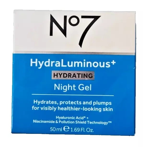 No7 Hydraluminous+ Hydrating Night Gel 1.69 oz Hydrates Protects Plumps ...