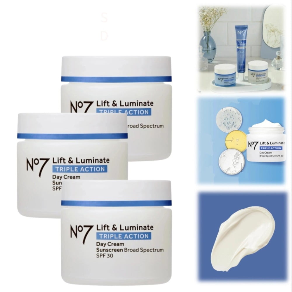 No7 Lift & Luminate Triple Action Fragrance Free Day Cream SPF 30 ...