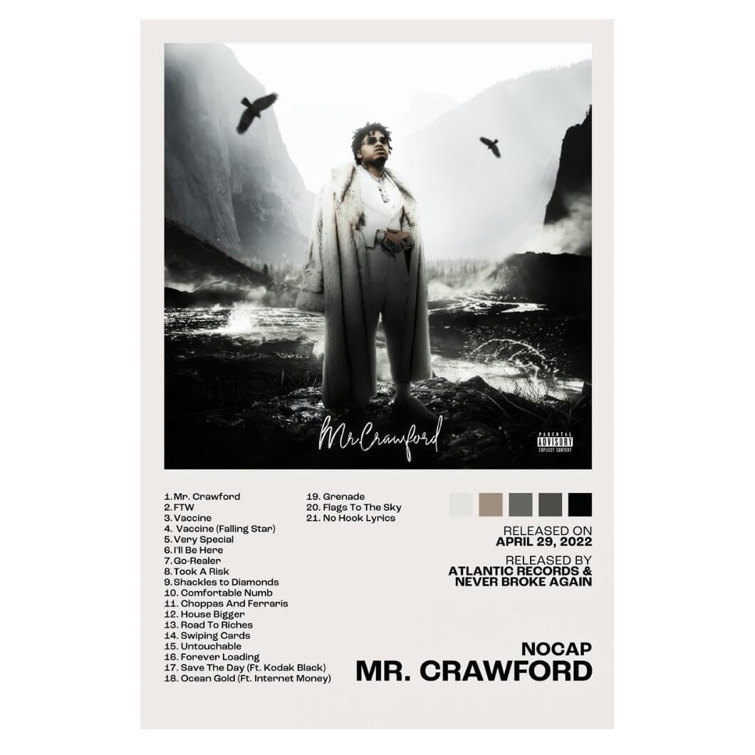 NoCap Mr. Crawford Album Cover Music Aesthetic Poster Rap Posters ...