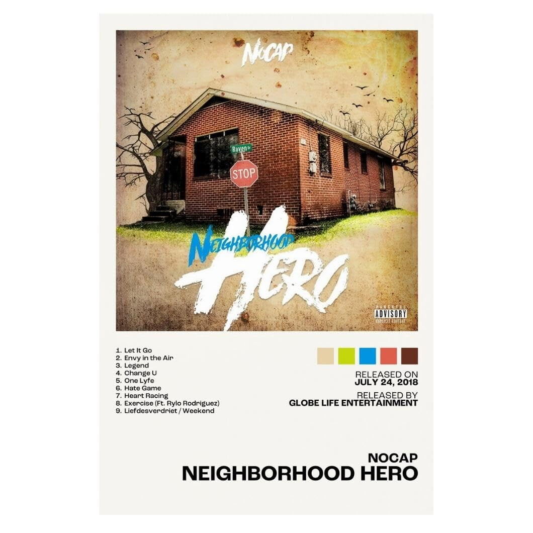 NoCap Neighborhood Hero Album Cover Music Poster Rap Home Decor For ...