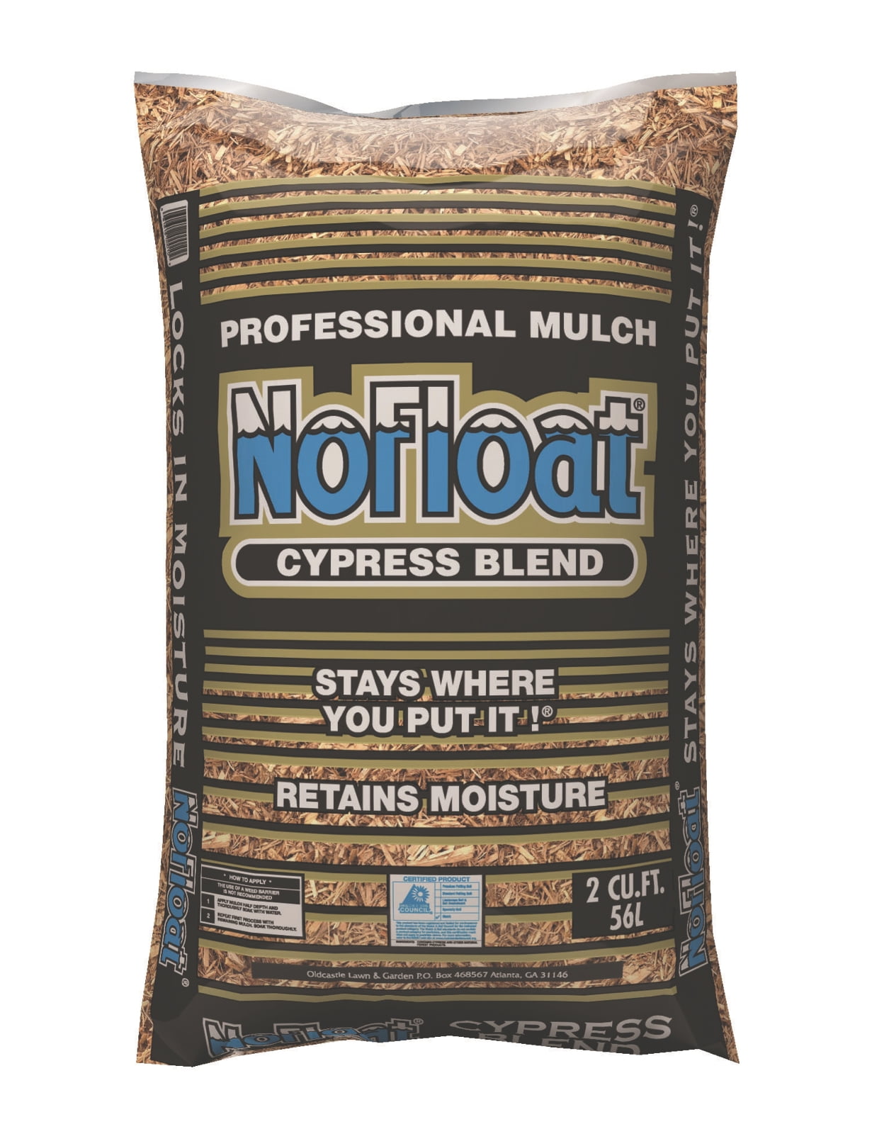 NoFloat Natural Cypress Blend Garden Mulch, Brown Yard Mulch, 2 Cubic ...
