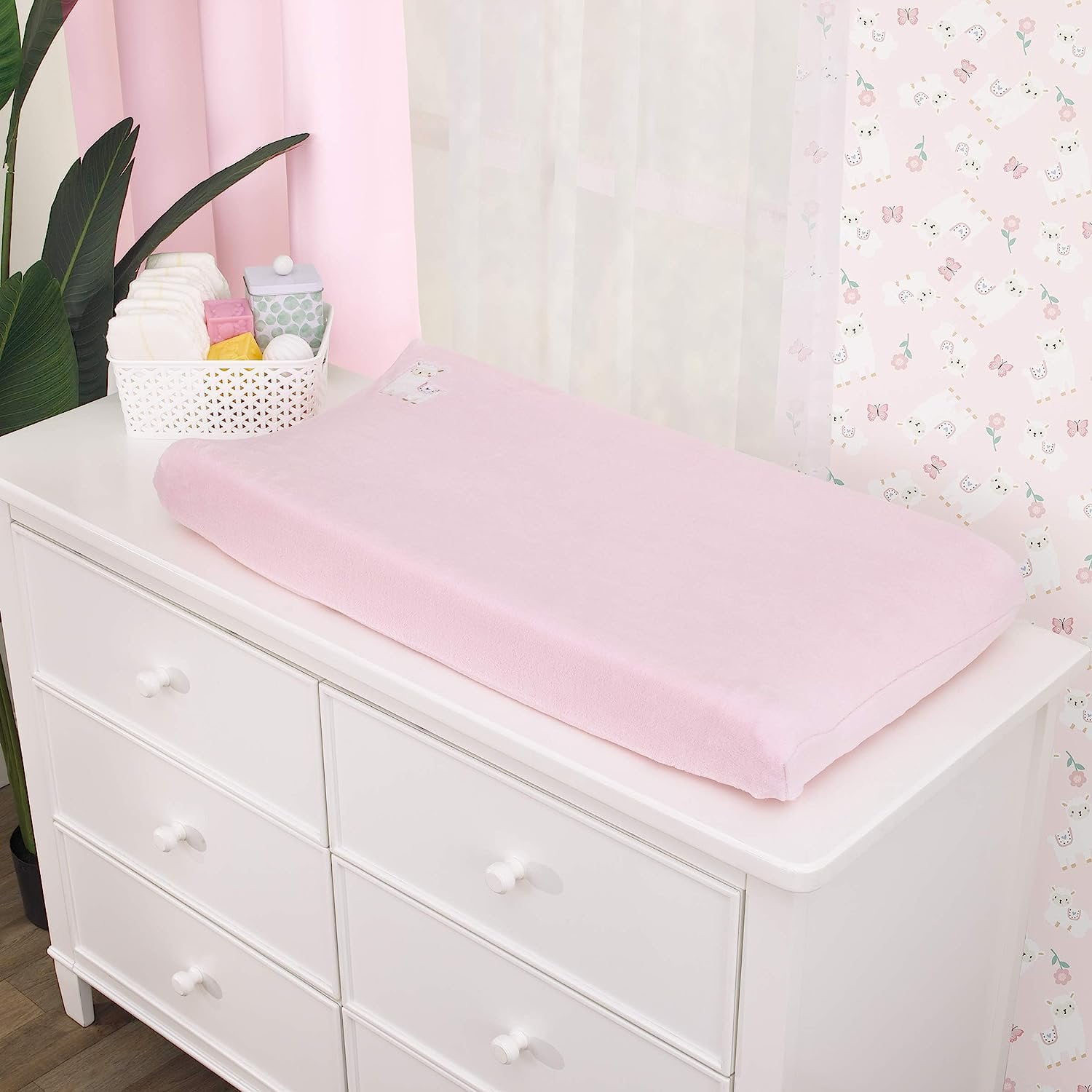 NoJo Sweet Llama and Butterflies Pink Changing Pad Cover - Walmart.com