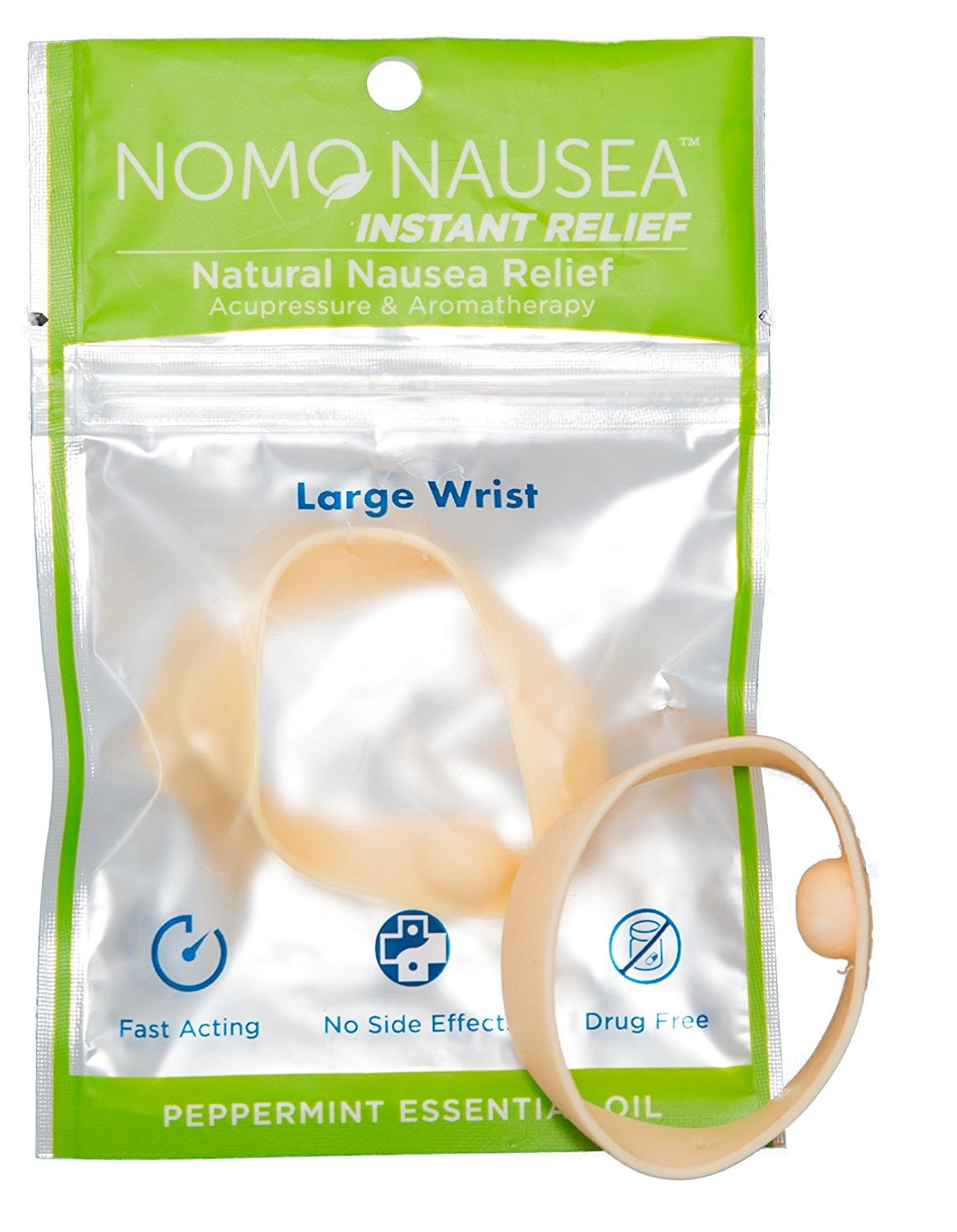NoMo Nausea Instant Relief Large Tan Aromatherapy Anti-Nausea Bands ...