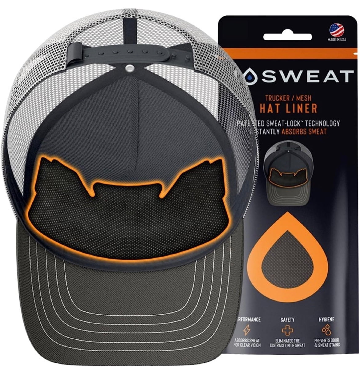 NoSweat Trucker Hat Sweat Liner, 6-Pack, Moisture-Wicking ...