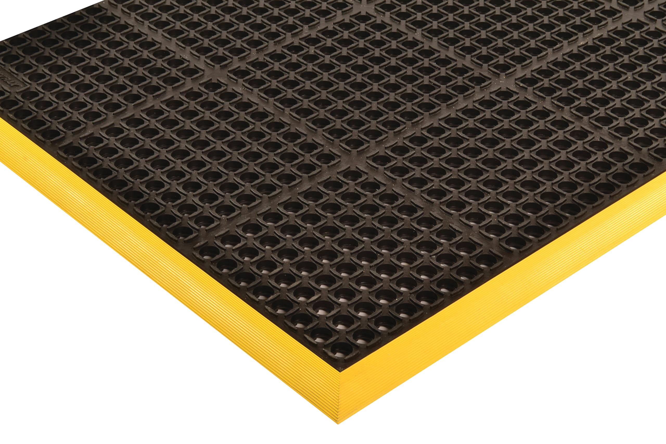 NoTrax Safety Stance Rubber Non Slip Drainage Mat - Yellow/Black 26" x ...