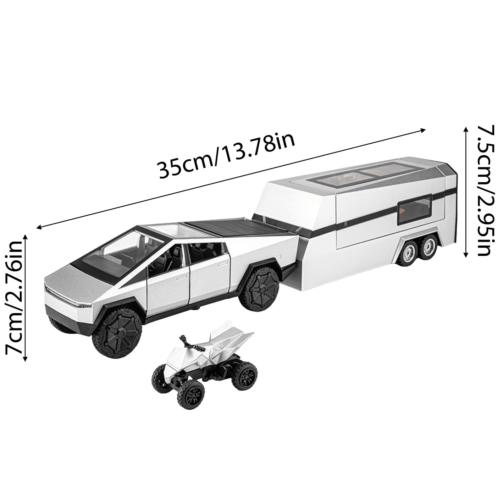 NoZero Pickup Trailer RV Model Metal Pick Up Truck Trailer Toy Toy ...