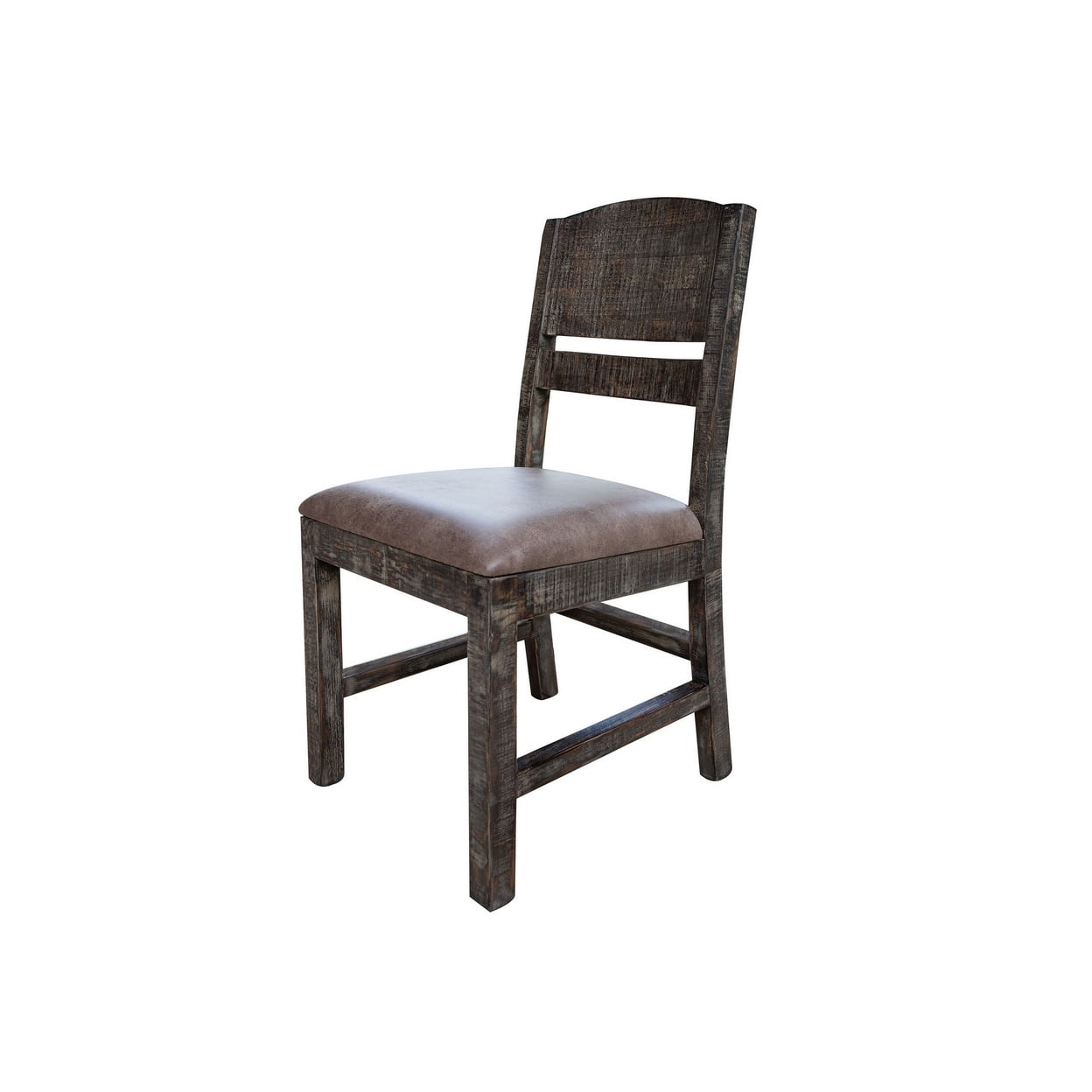 Noa 34 Inch Dining Chair, Solid Pine Wood, Panel Back, Distressed Brown ...