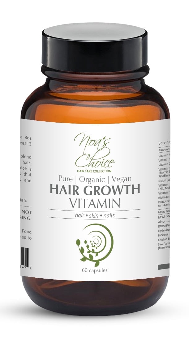 NOA CHOICE Organic Ayurvedic Hair Growth Vitamin Capsules, 60ct ...