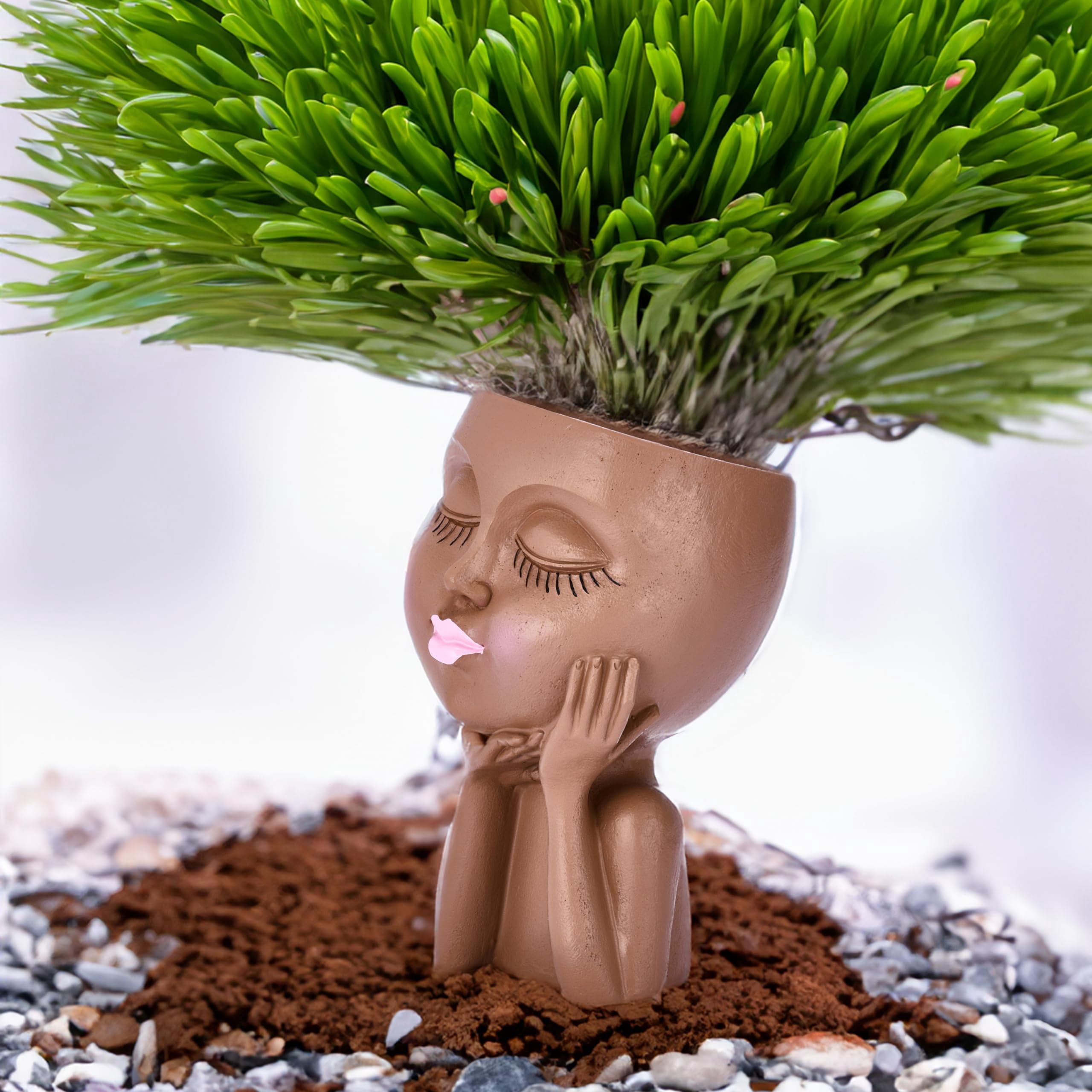 Noa Store Face Planters Pots Head with Drainage - Planter Pots for ...