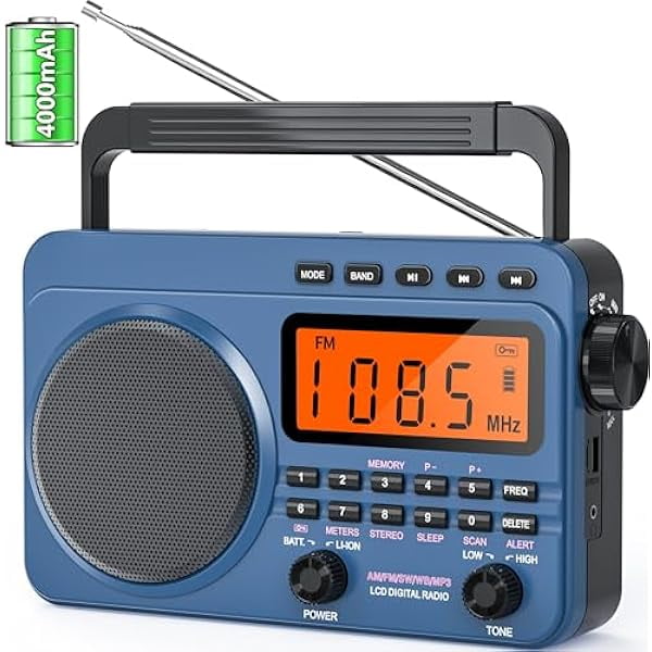 Noaa Am Fm Shortwave Radio, 4000Mah Rechargeable Radio With Noaa ...