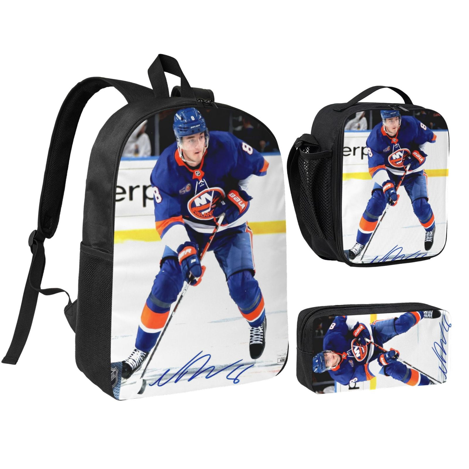 Noah Dobson 3-Piece Set Backpack Lunch Bag And Pencil Case, Water ...