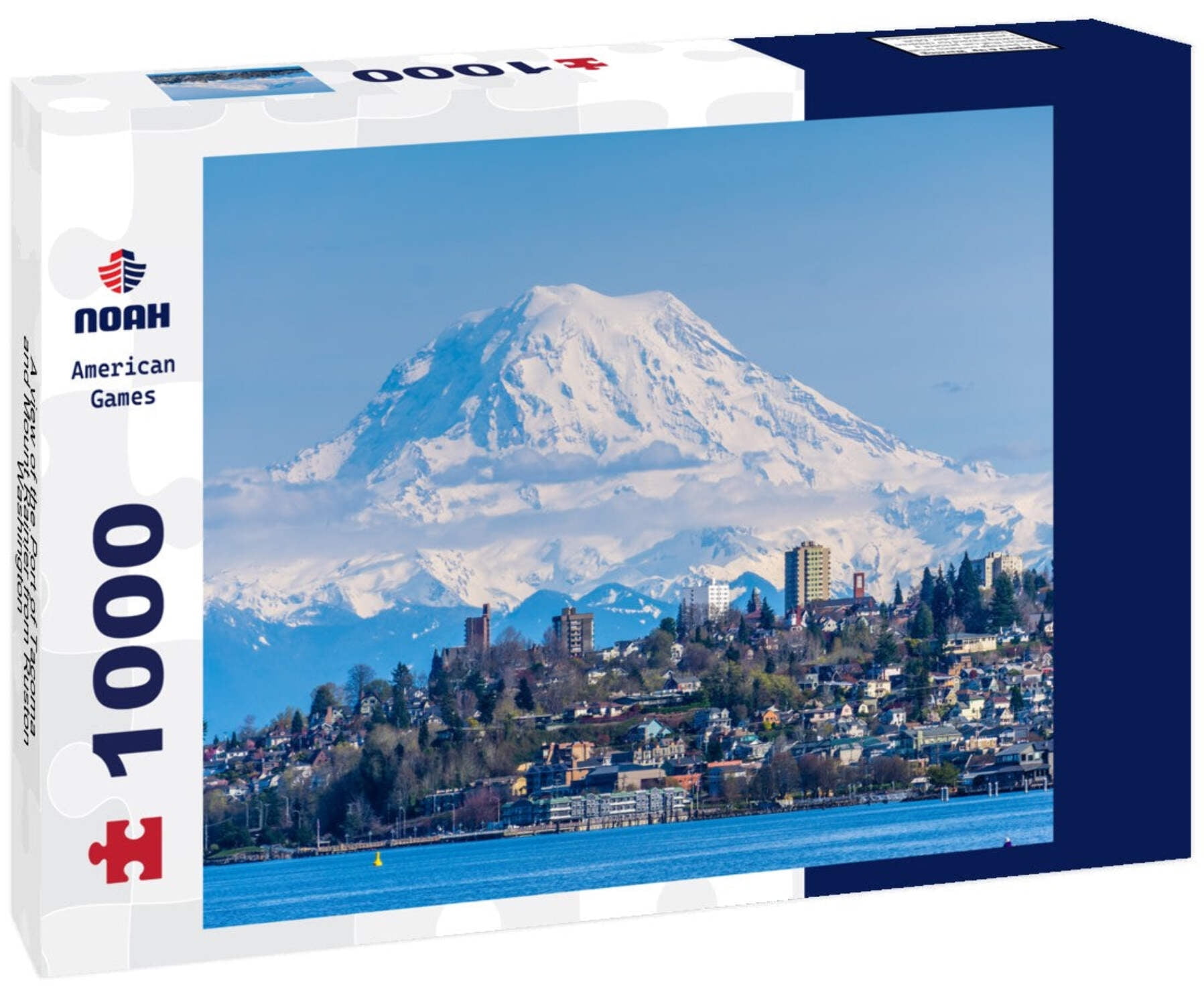 Noah Jigsaw Puzzle A view of the Port of Tacoma and Mount Rainier from ...