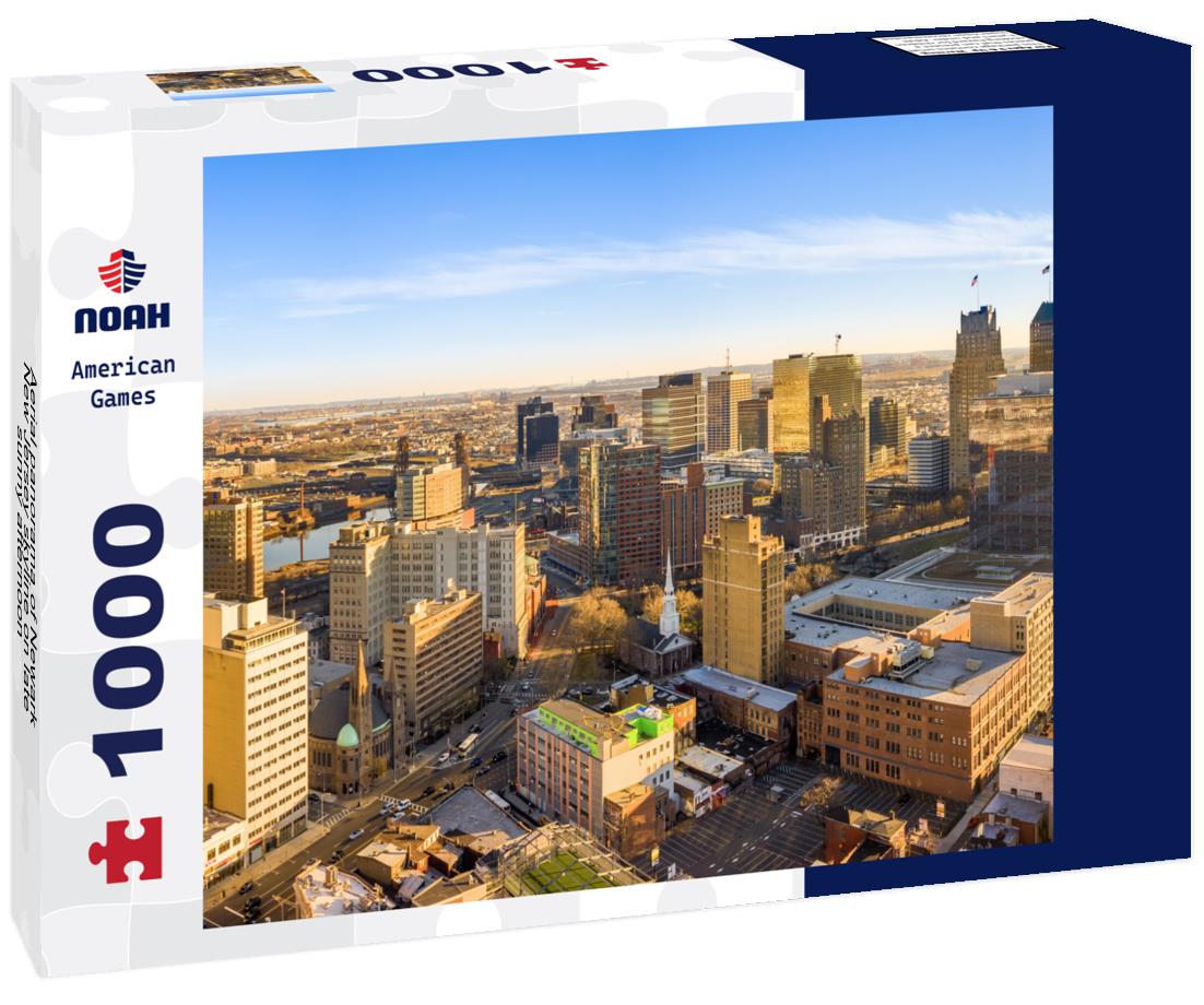 Noah Jigsaw Puzzle Aerial panorama of Newark New Jersey skyline on late ...